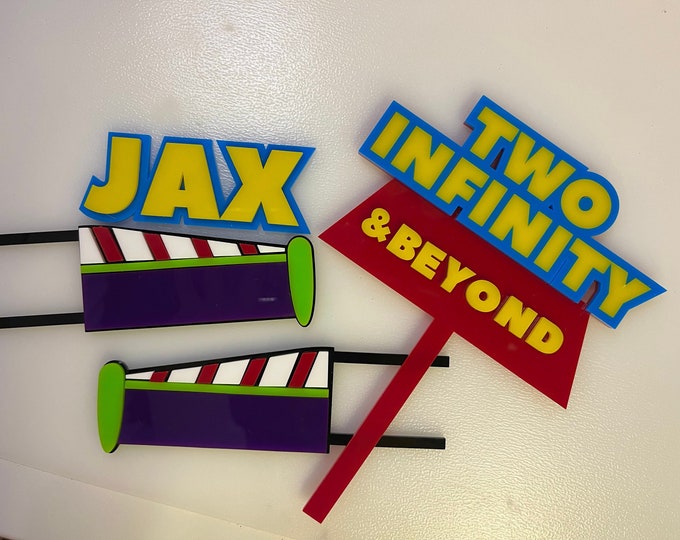 Two Infinity and Beyond Cake Topper Acrylic Cake Topper Toy 2nd ...
