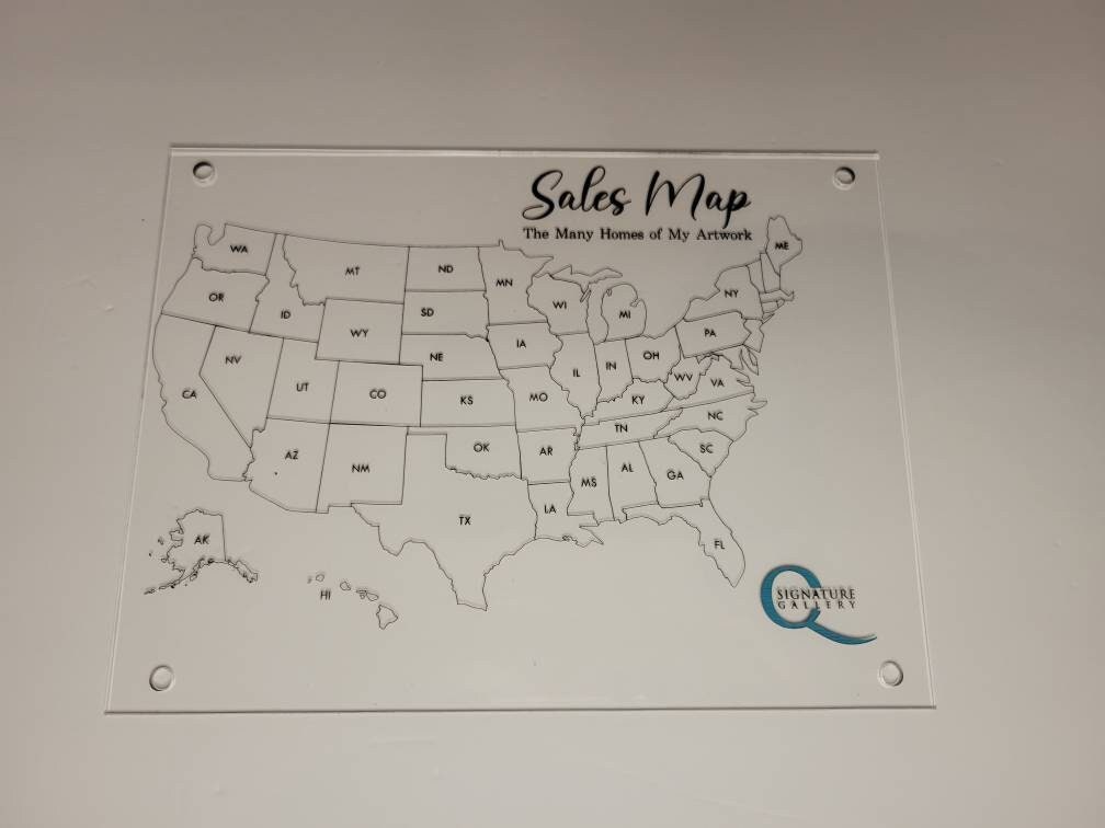 US Acrylic Sales Map - Etsy