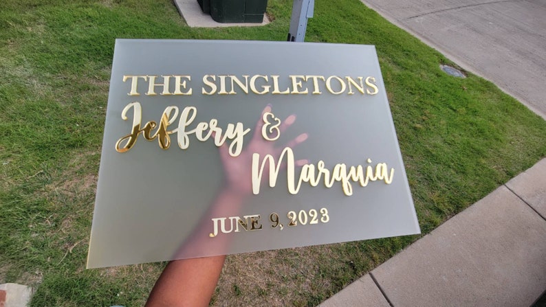 Frosted Acrylic Wedding Sign - Etsy