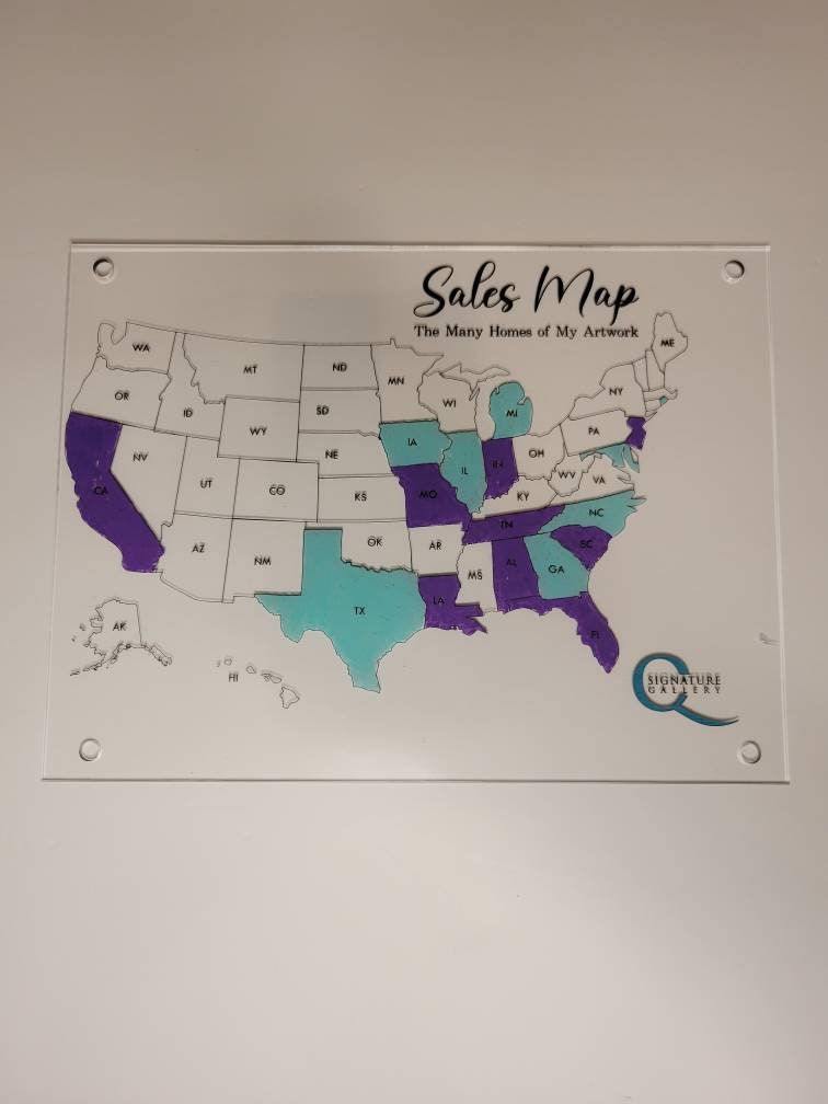 US Acrylic Sales Map - Etsy