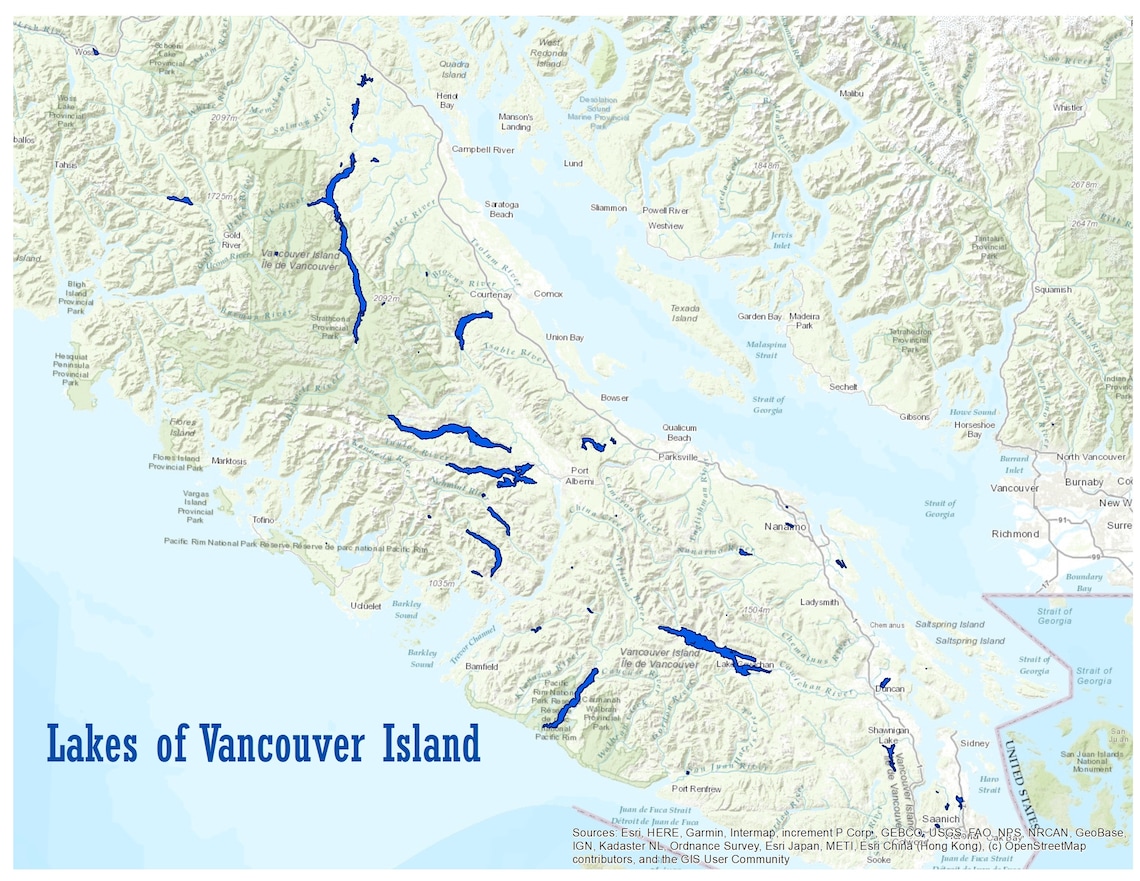 45 Vancouver Island Lake Maps Silhouette Outline Border Boundary ...