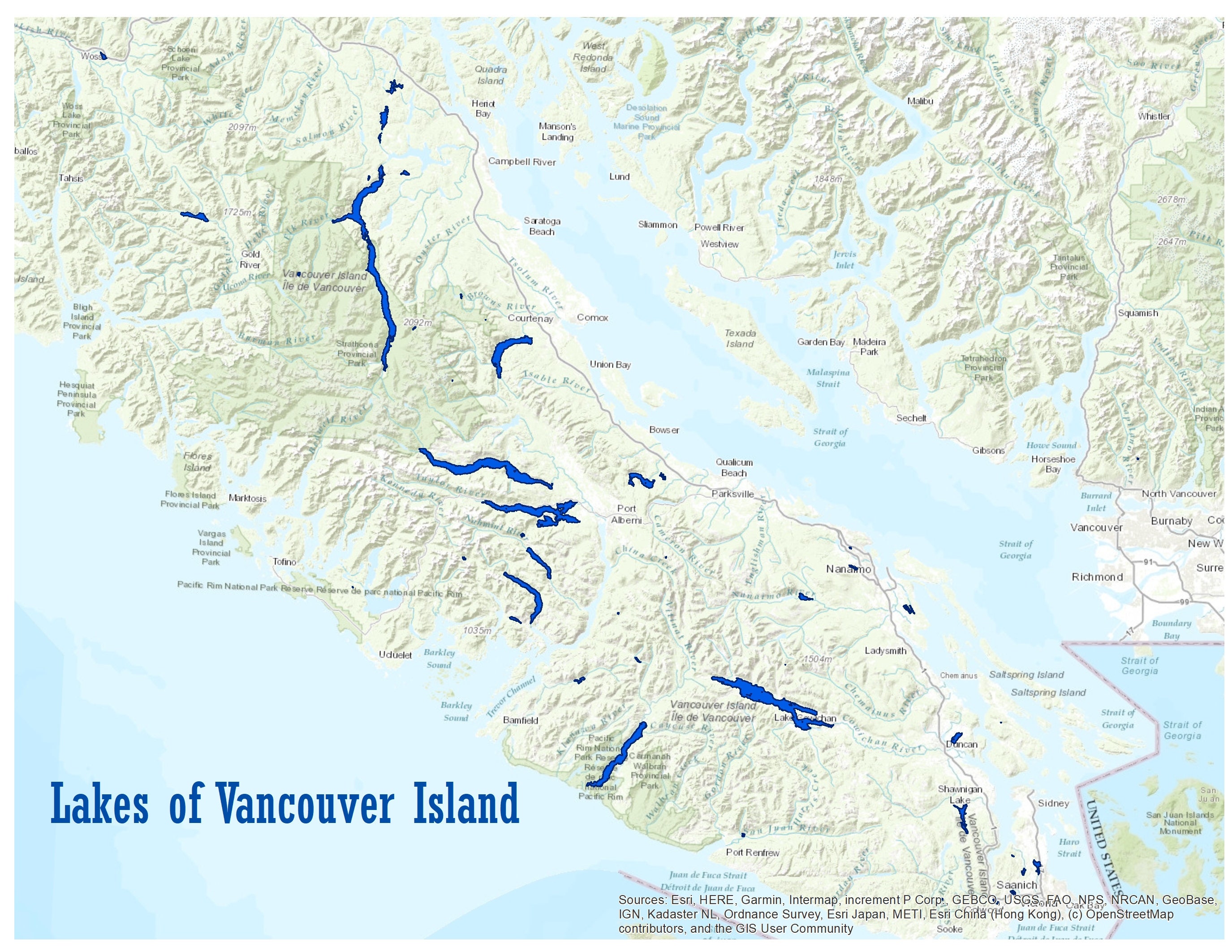 45 Vancouver Island Lake Maps Silhouette Outline Border Boundary ...