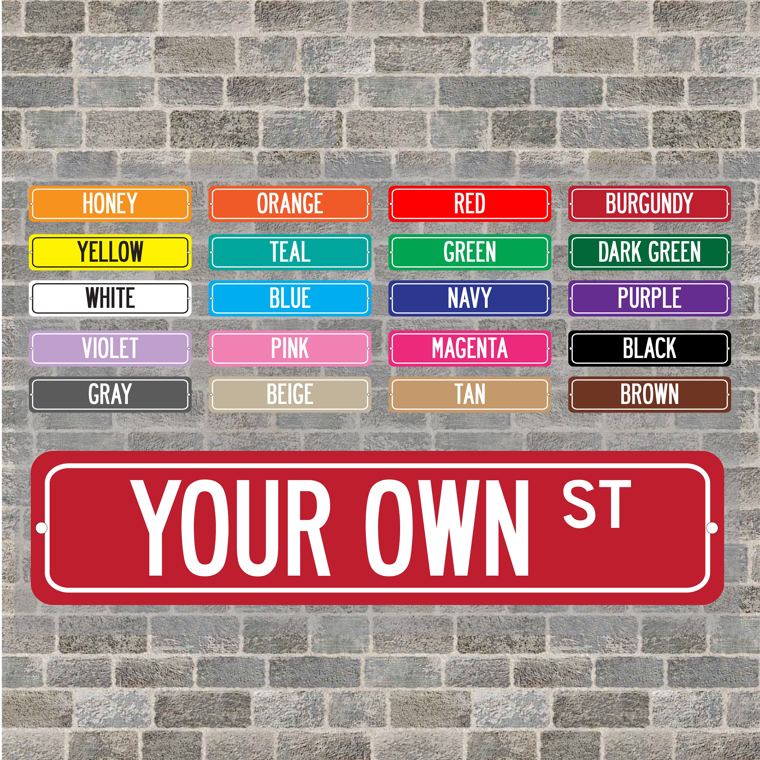 Custom Metal Street Sign, Custom Name Your Text Street Road, 3