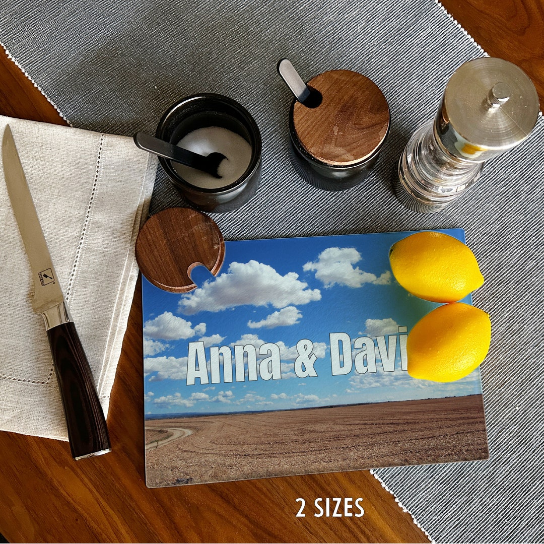 Personalized Rectangular Glass Cutting Board, Wedding or New Home Gift ...