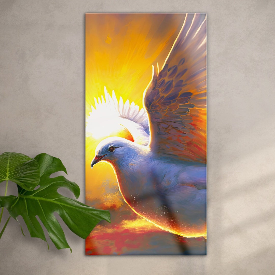 Holy Spirit as Dove, Christian Wall Decor, Christian Glass Painting ...