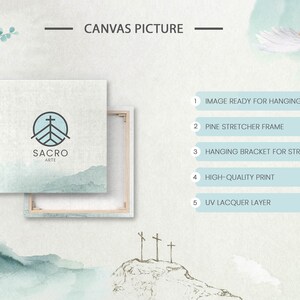 Eucharist Holy Communion Christian Wall Art, White Religious Canvas Art ...