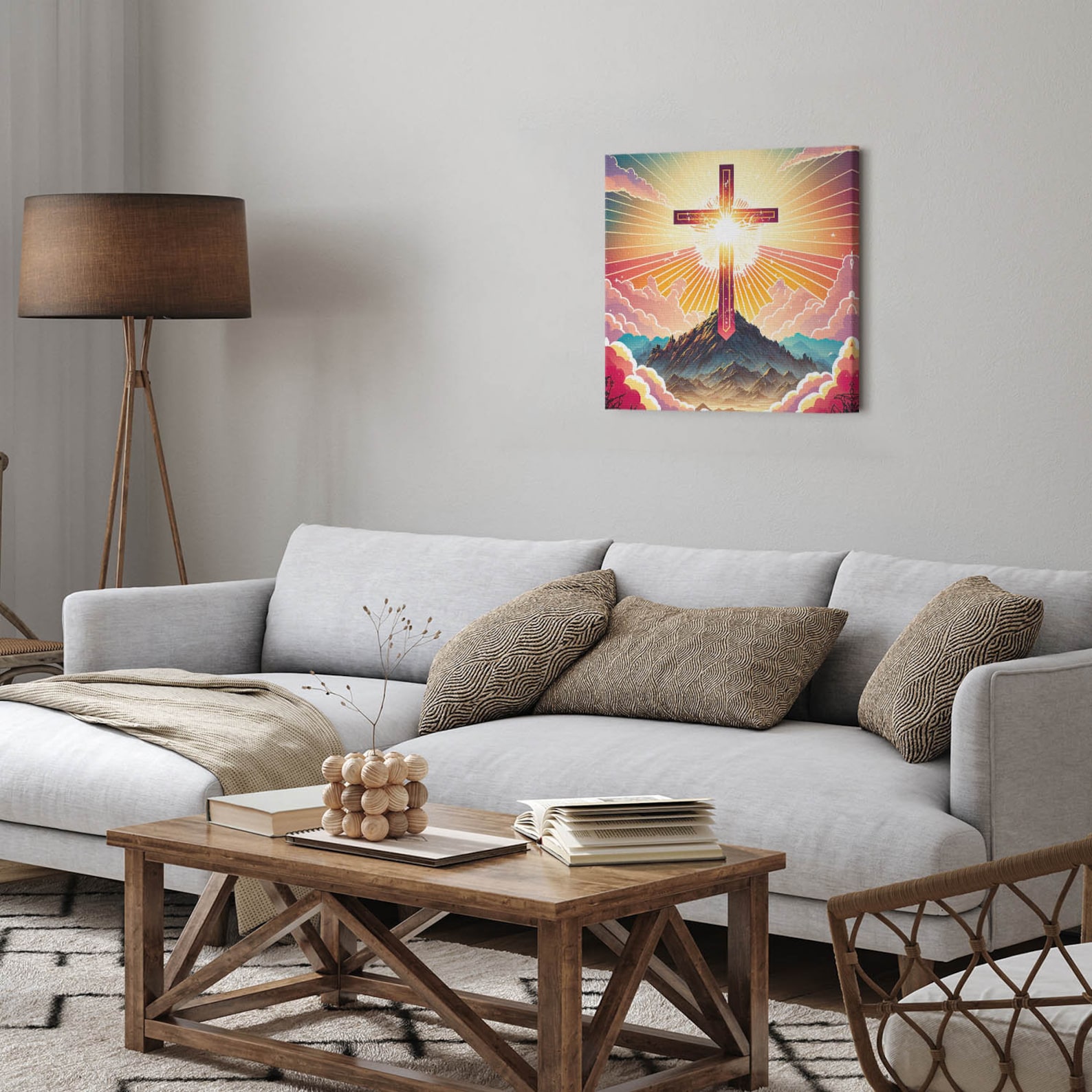 Christian Cross Motif Christian Wall Decoration, Orange Christian ...