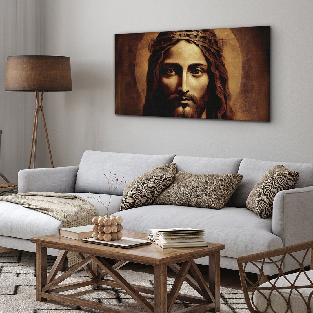Portrait of Jesus, Christian Wall Decoration, Christian Canvas Wall Art ...