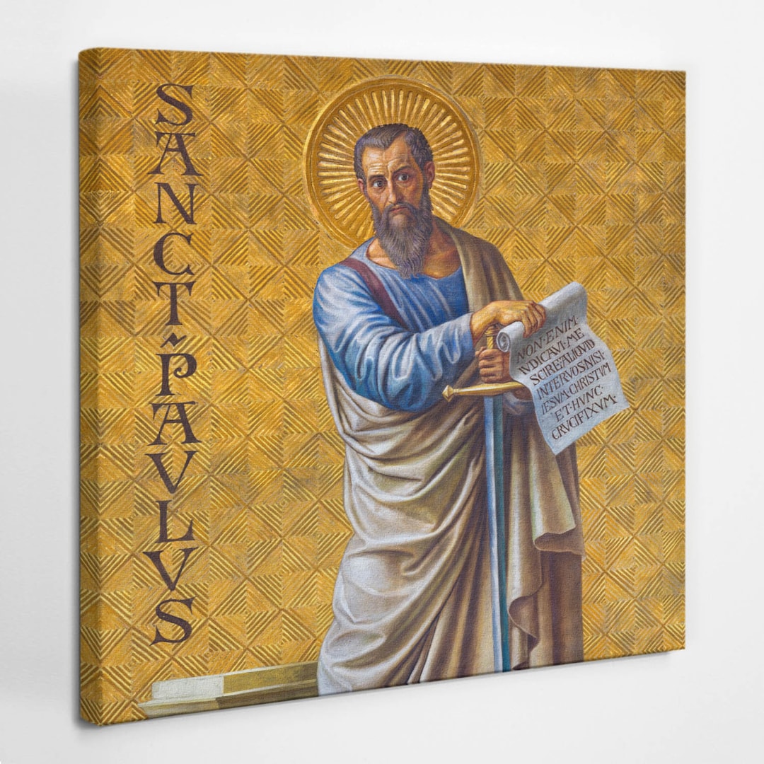 Fresco of Saint Paul the Apostle Christian Wall Decoration, Yellow ...
