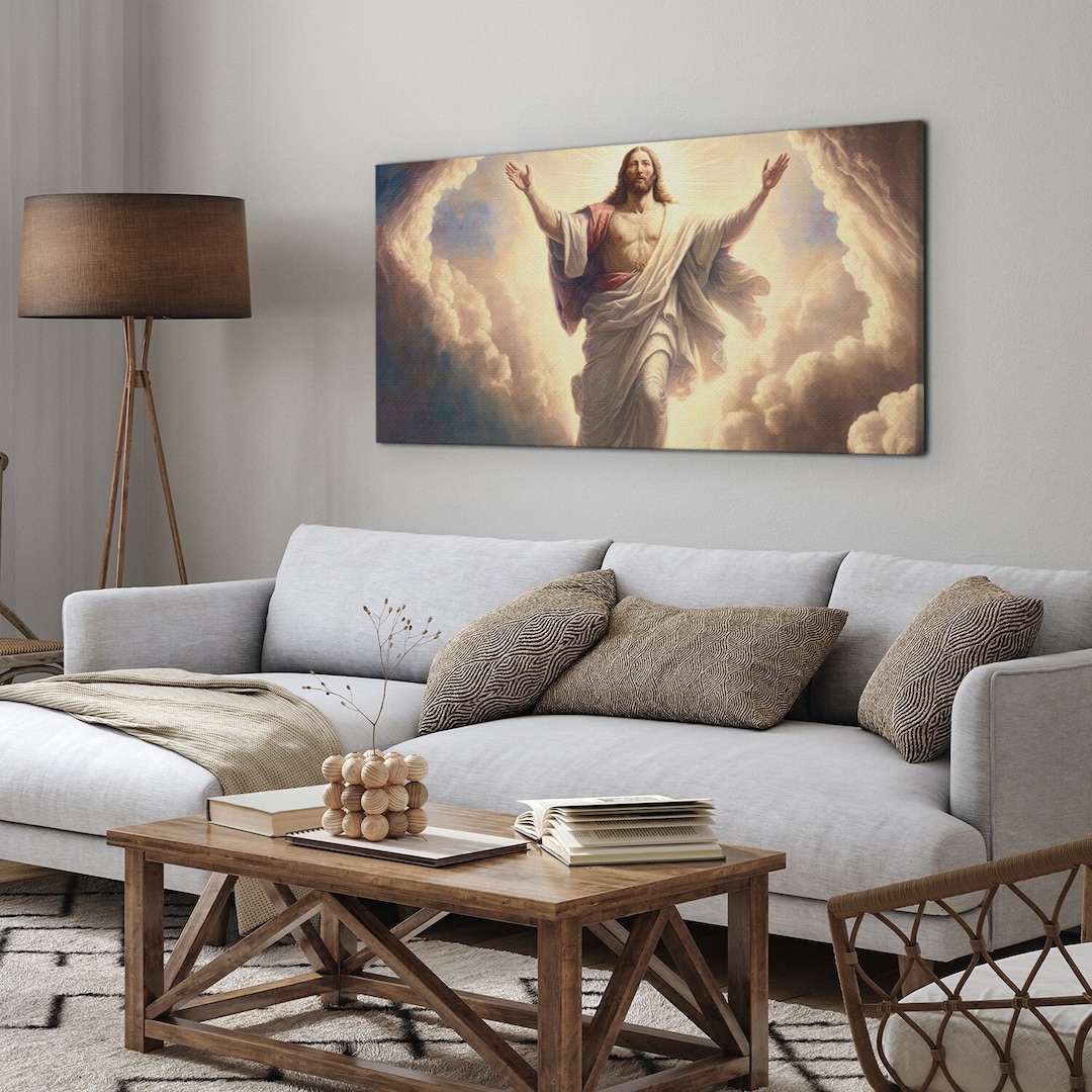 Ascension of Jesus, Christian Wall Decoration, Christian Canvas Wall ...