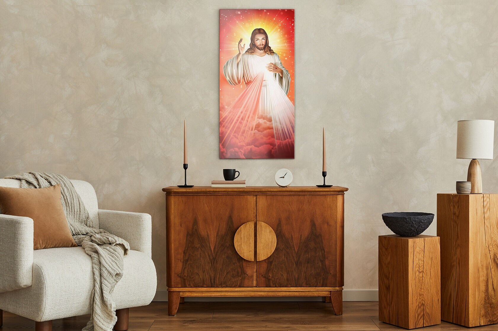 Jesus Christ, Christian Glass Wall Art, Religious Glass Painting ...
