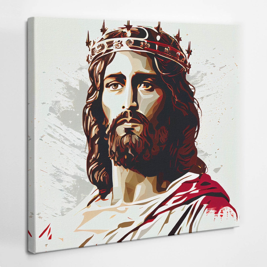 Jesus Christ King Religion Christian Wall Decoration, Gray Christian ...