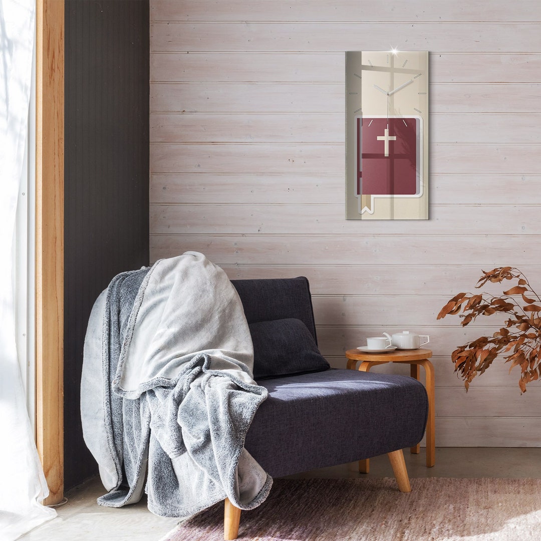 Holy Bible Illustration Rectangular Clock, Creamy Glass Wall Clock ...