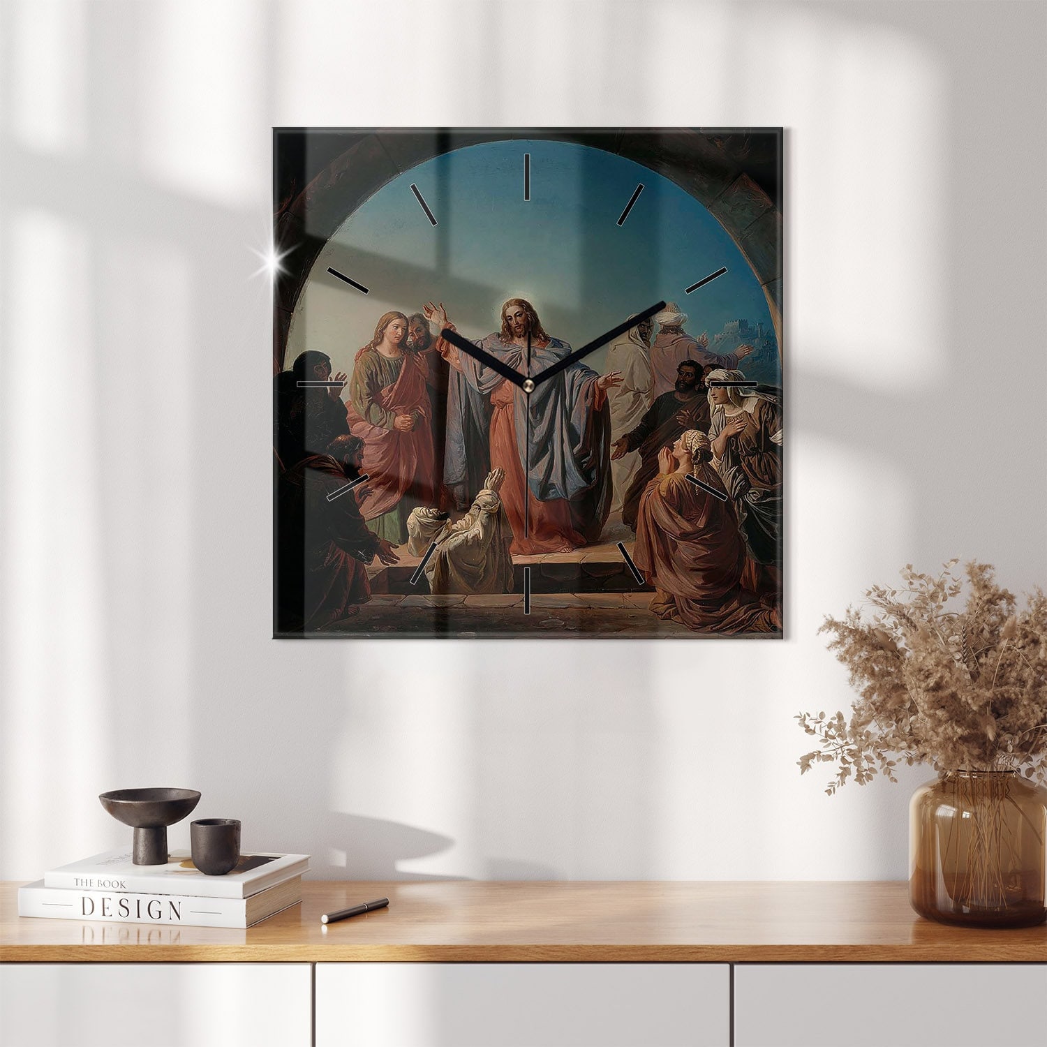 Jesus and the Apostles Print Clock, Colorful Tempered Glass Clock ...