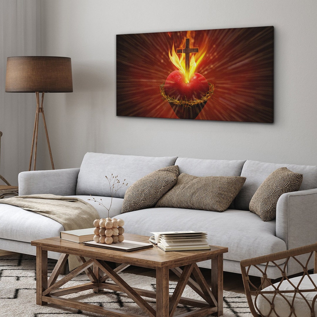 The Sacred Heart, Christian Wall Art, Religious Canvas Art, Christian ...