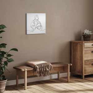 Jesus the Good Shepherd Line Art Christian Wall Art, Black and White ...