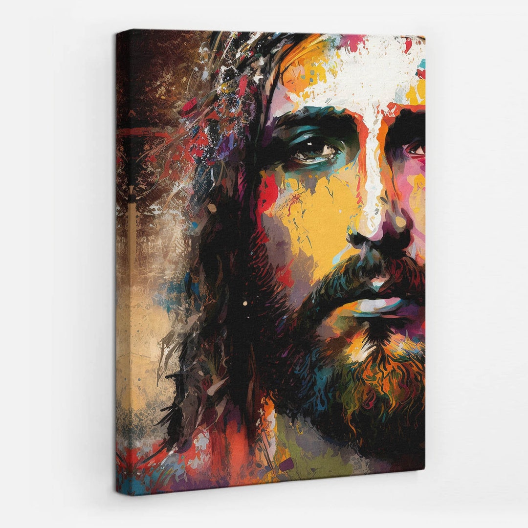 Portrait of the Face of Jesus Christian Wall Art, Brown Religious ...