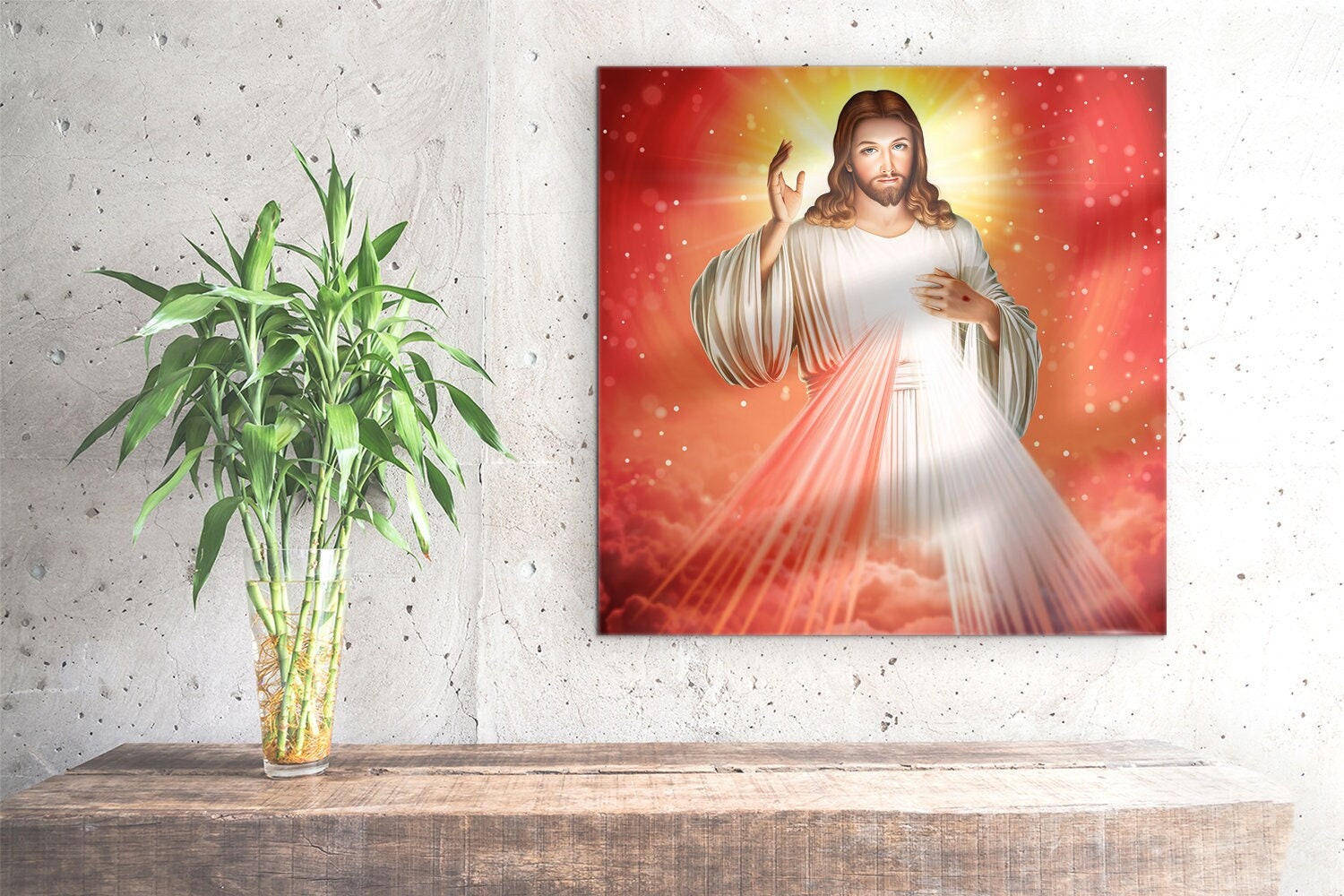 Jesus Christ, Christian Glass Wall Art, Religious Glass Painting ...