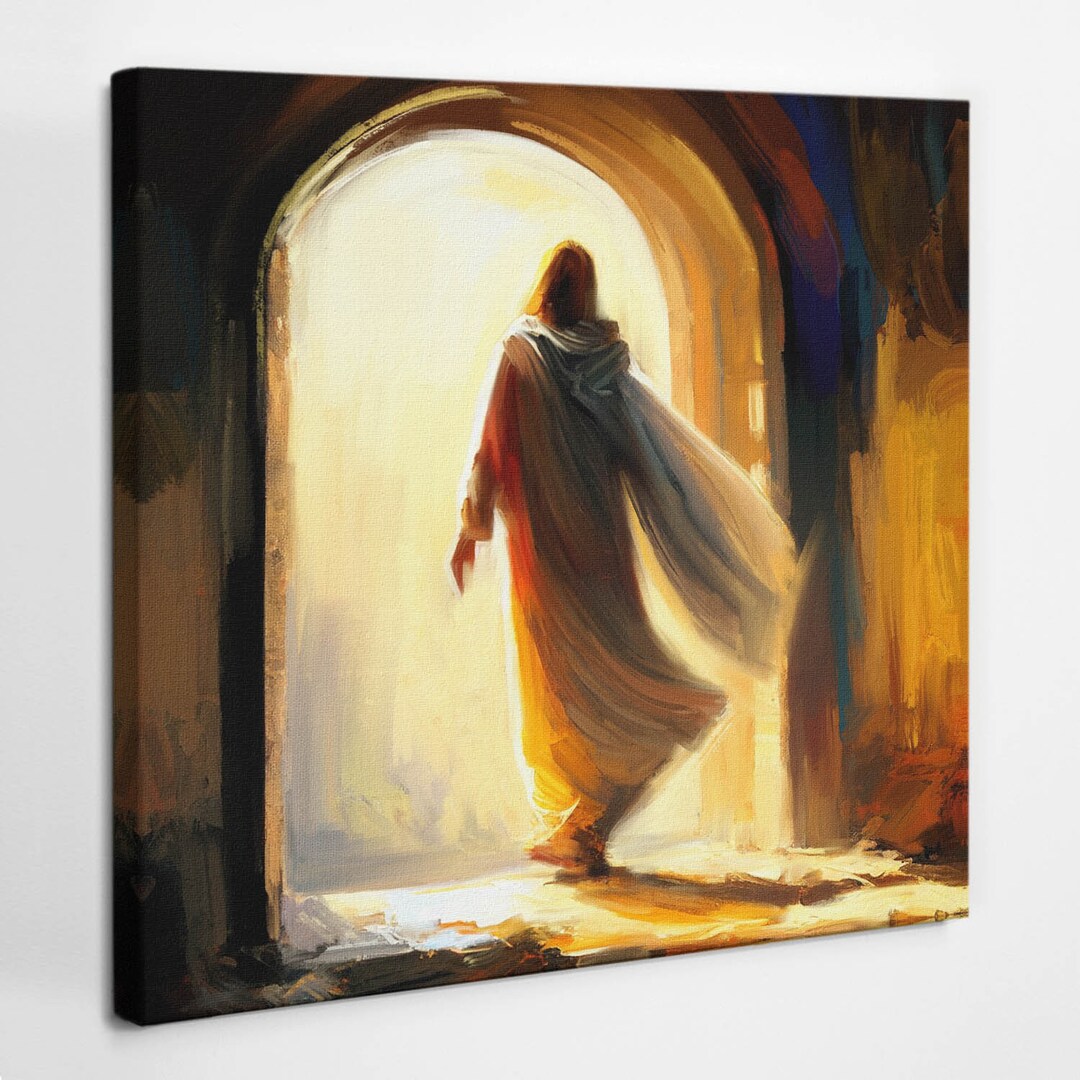 Jesus Christ Resurrection Illustration Christian Wall Art, Beige ...