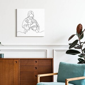 Jesus the Good Shepherd Line Art Christian Wall Art, Black and White ...