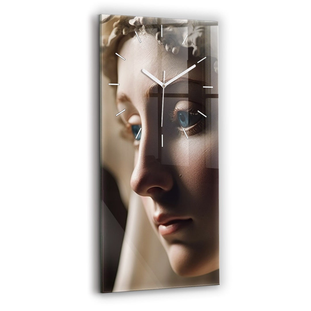 Saint Mary's Face Rectangular Clock, Brown Rectangular Clock, Tempered ...