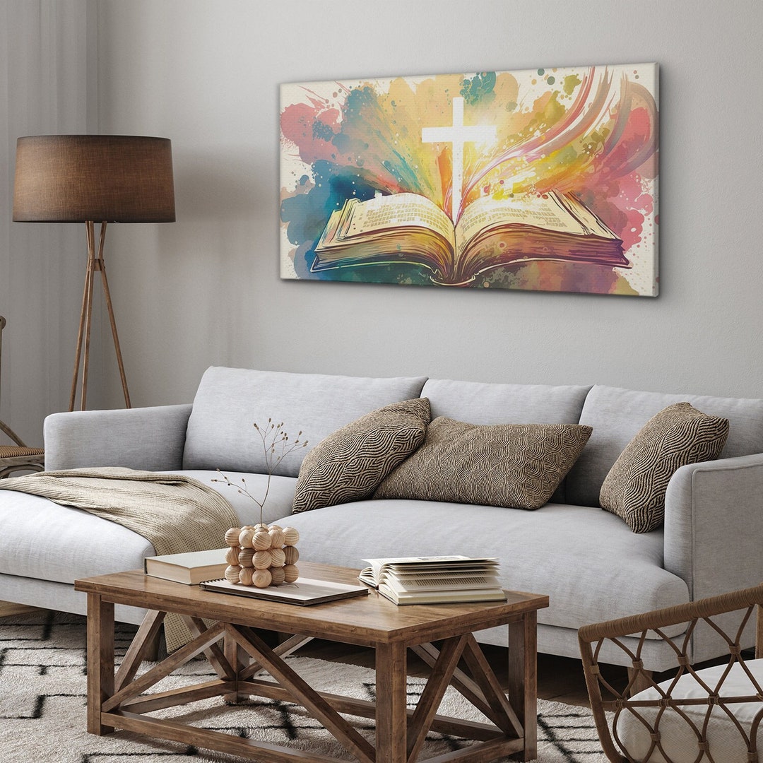 Holy Bible, Christian Wall Art, Religious Canvas Art, Christian Canvas ...