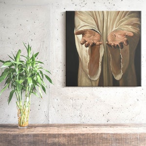 Hands of the Risen Jesus Christian Wall Decoration, Brown Christian ...