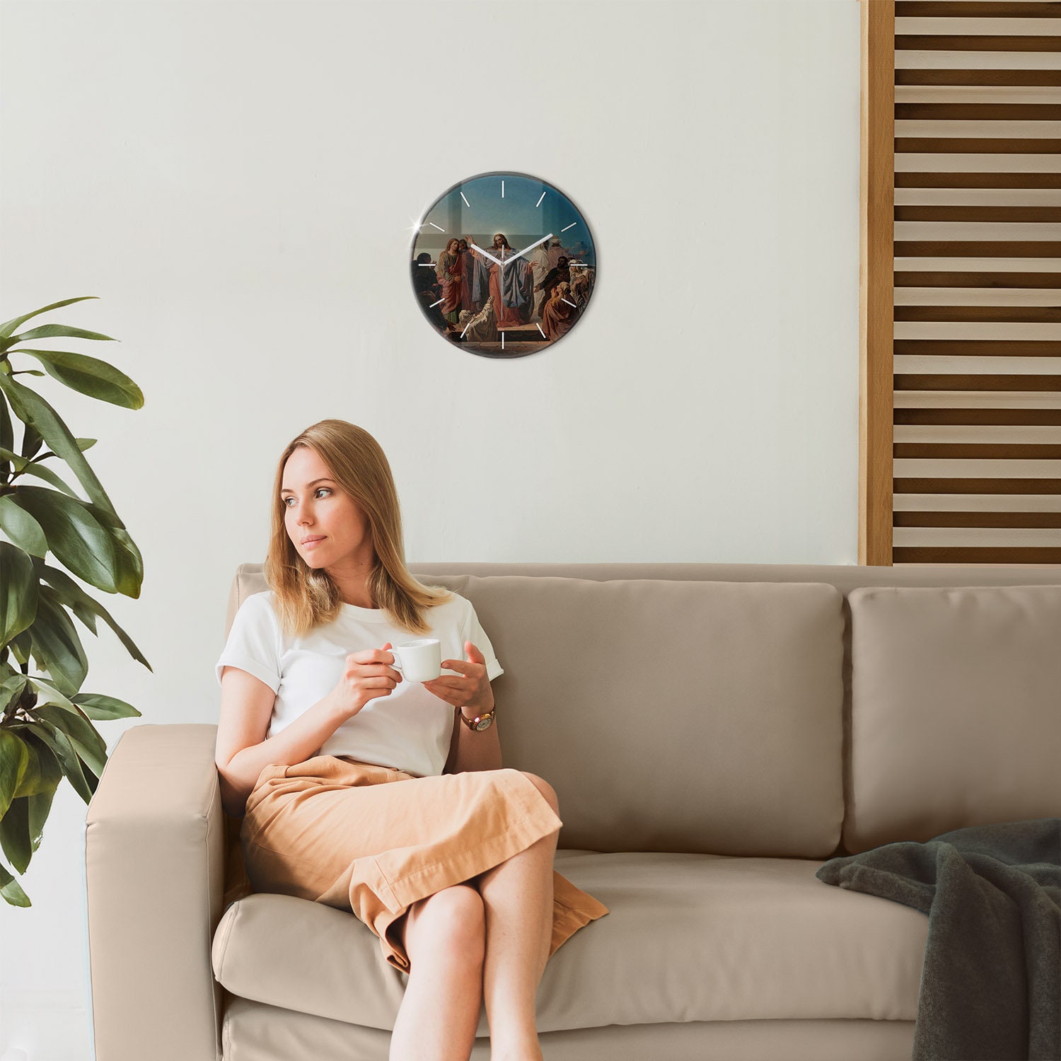 Jesus and the Apostles Print Clock, Colorful Tempered Glass Clock ...