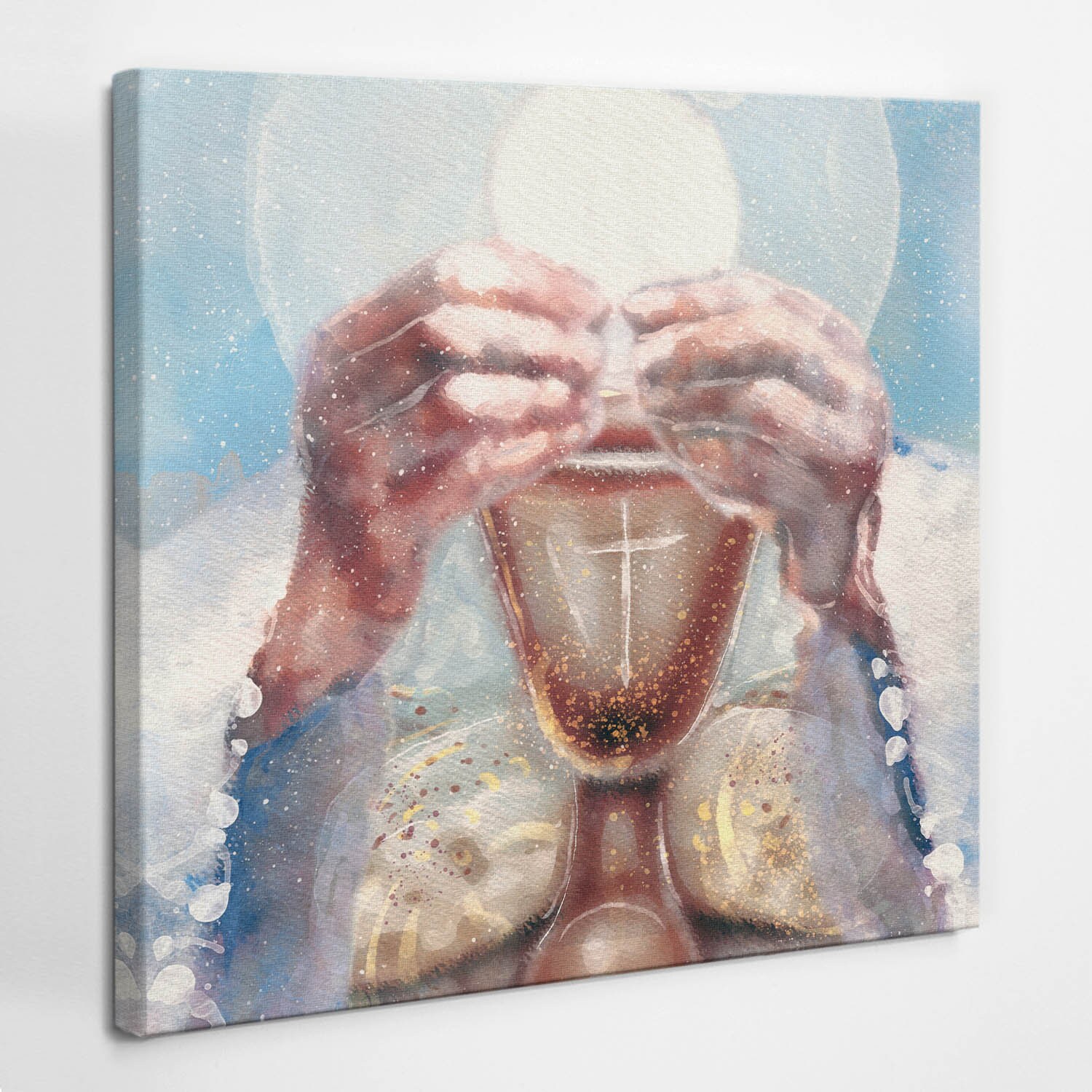 Eucharist First Holy Communion Christian Wall Decoration, Blue ...