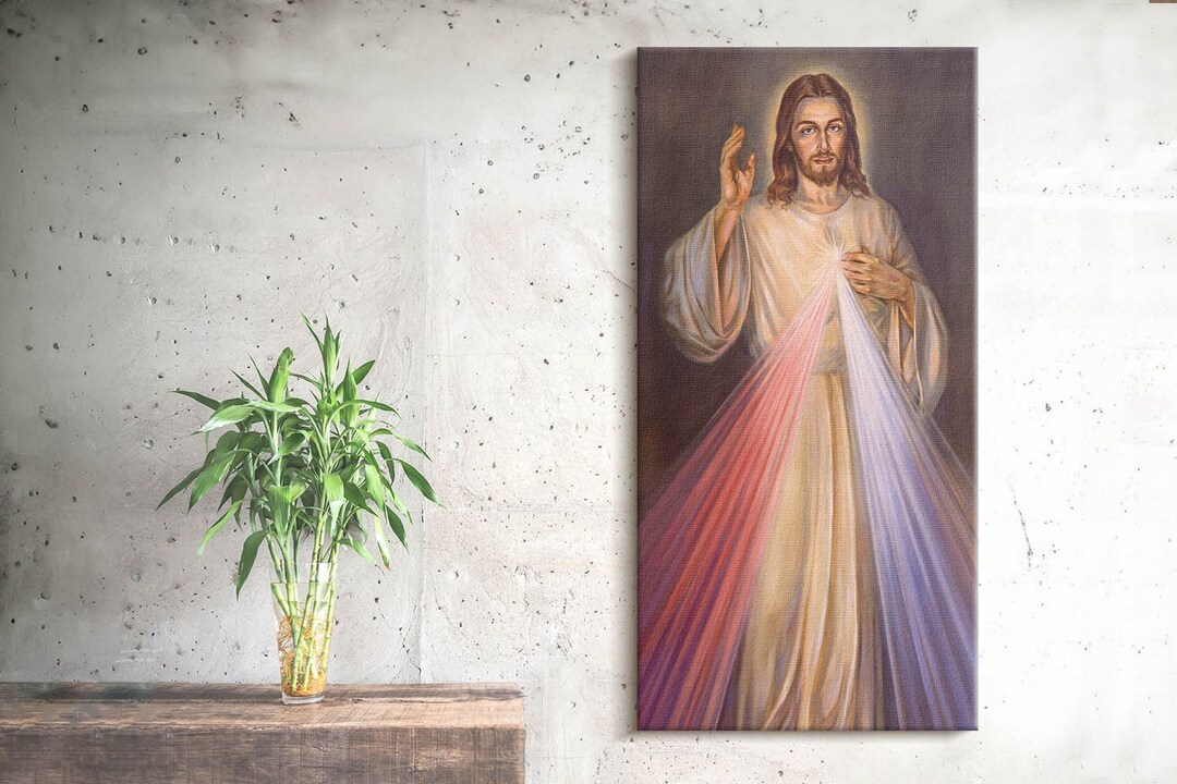 Mercy of Jesus the Merciful Christian Wall Decoration, Brown Christian ...