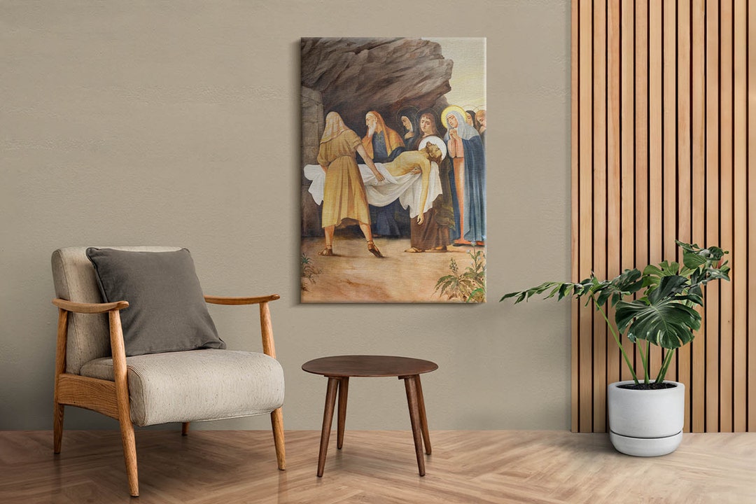 The Funeral of Jesus Christ Christian Wall Art, Brown Religious Canvas ...