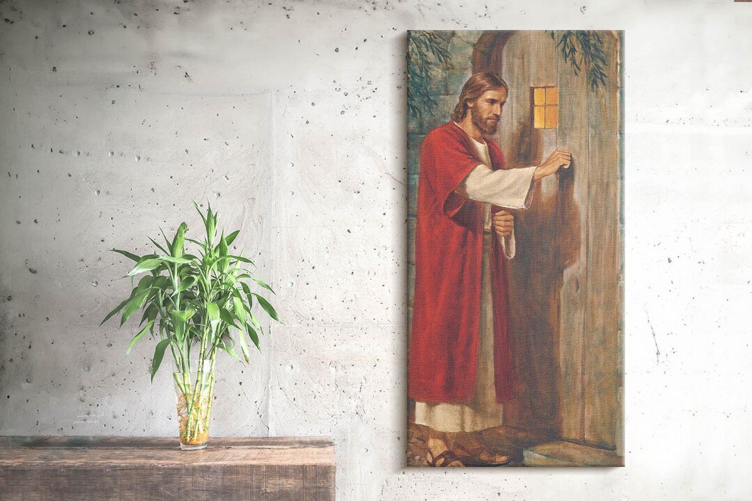 Jesus Knocking on the Door Christian Wall Art, Multicolor Religious ...