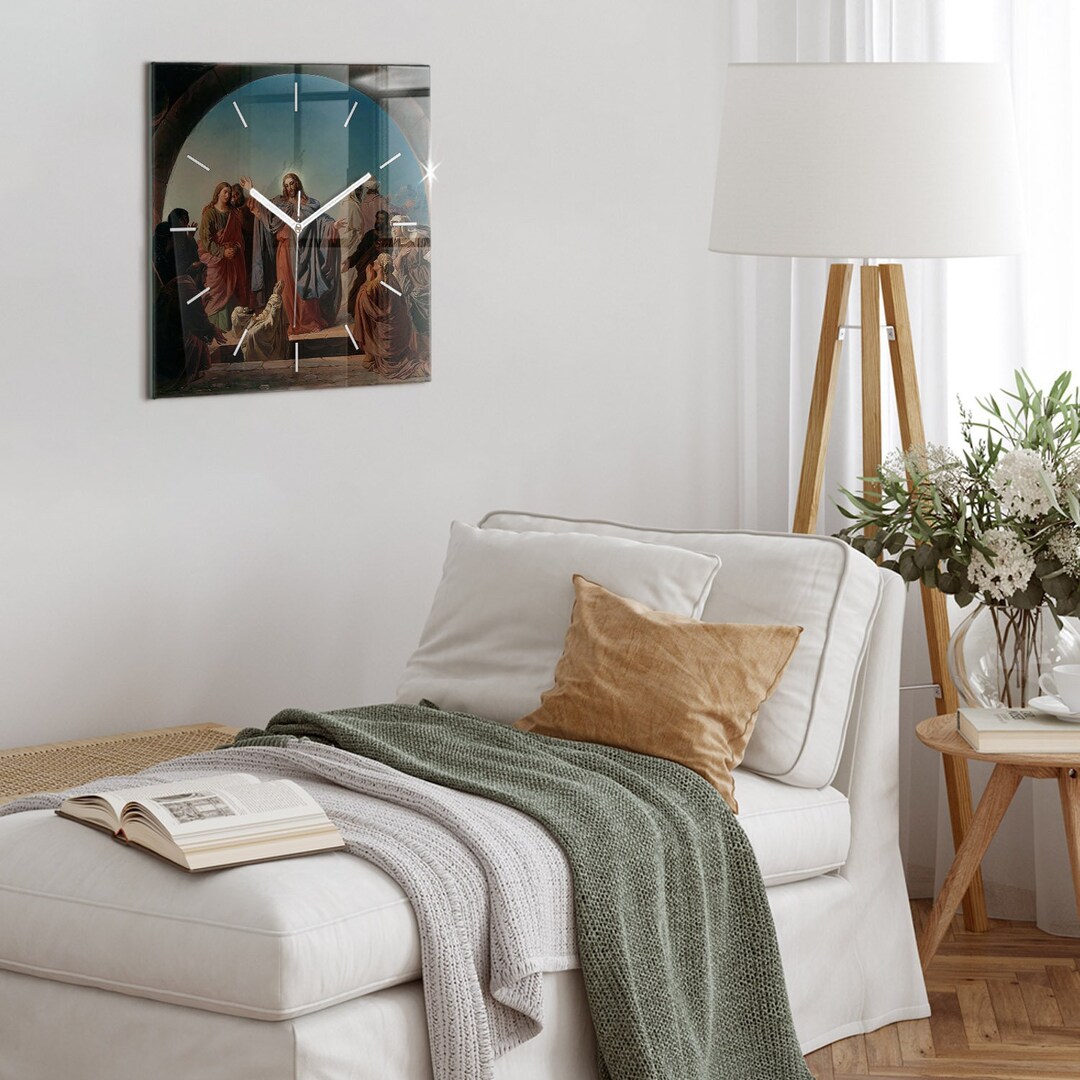Jesus and the Apostles Print Clock, Colorful Tempered Glass Clock ...
