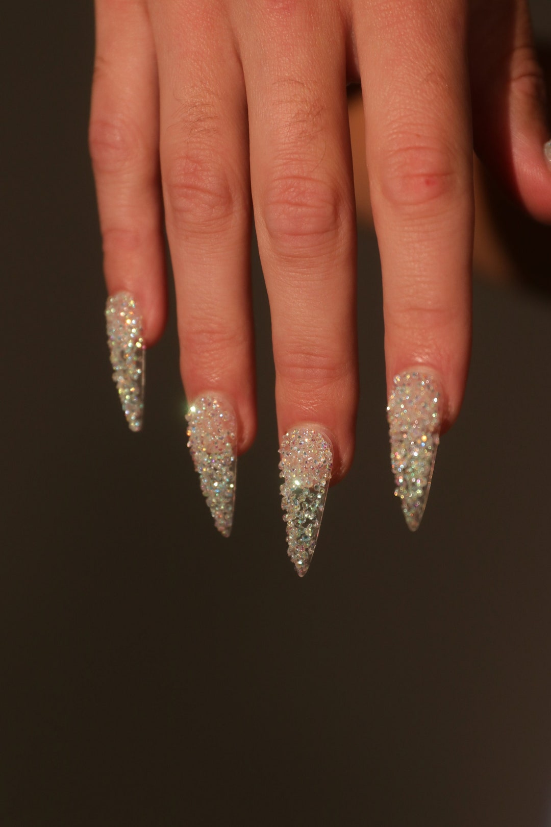 Sparkle Nails Diamond Crusted Press on Nails Crystal Nails Special ...