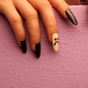 Sad Girl Nails / Editorial Nails / Press On Nails / Everyday Nails ...