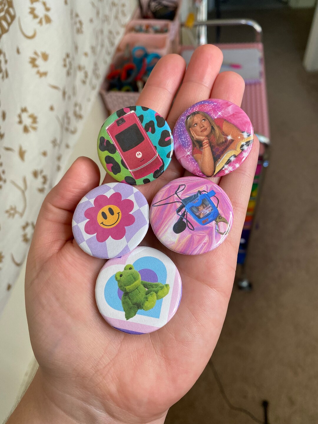 Y2K 2000s Pins Set of 5 Pink Rainbow Leopard Pop Culture - Etsy