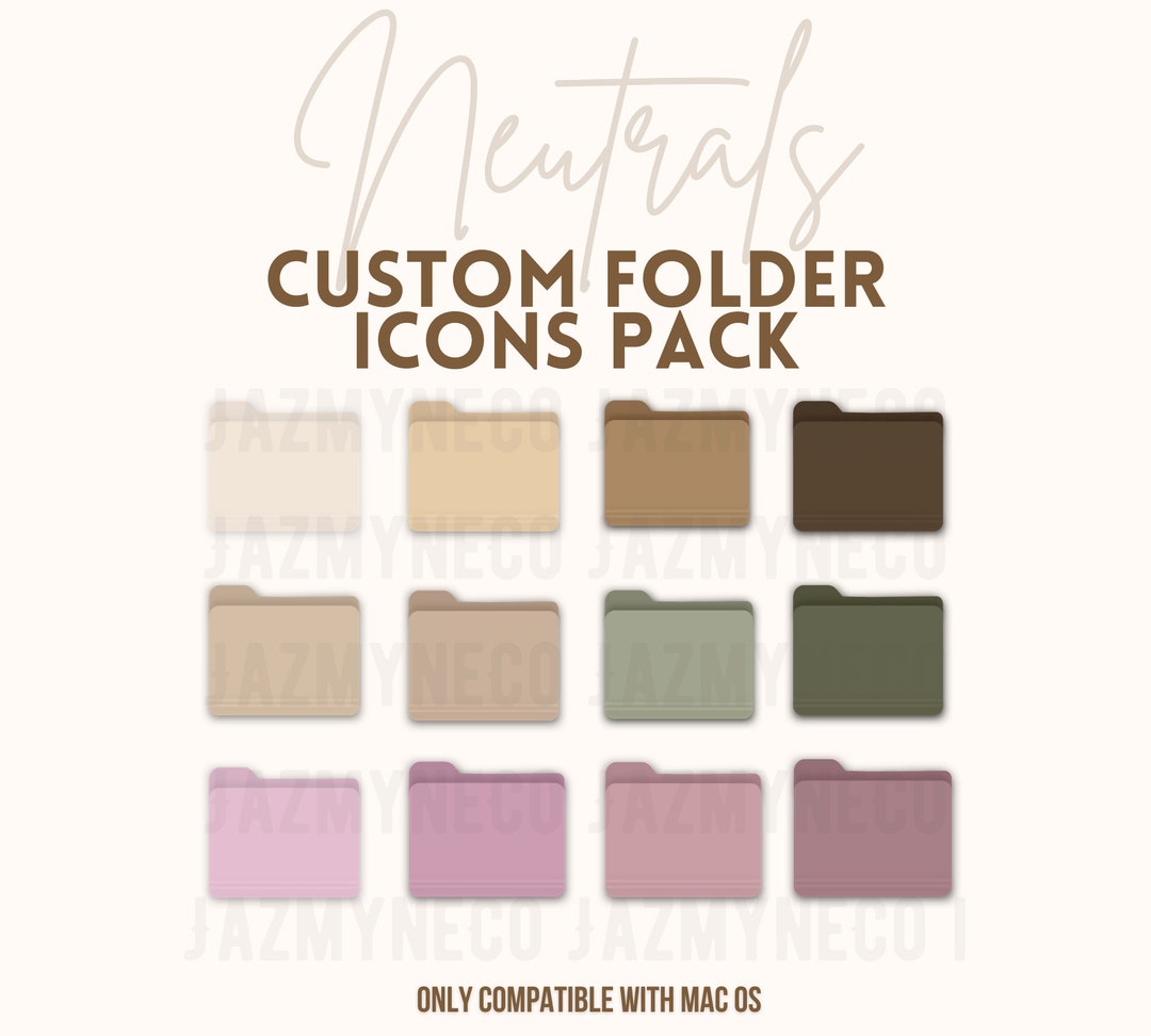 12 Custom Neutral Macos Desktop Folders | Mac Customizable Icons ...