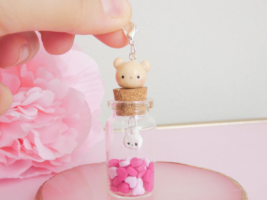 Teddy Bear Charm Yume and Yuki Charms Fimo Charm Polymer Clay Charms ...