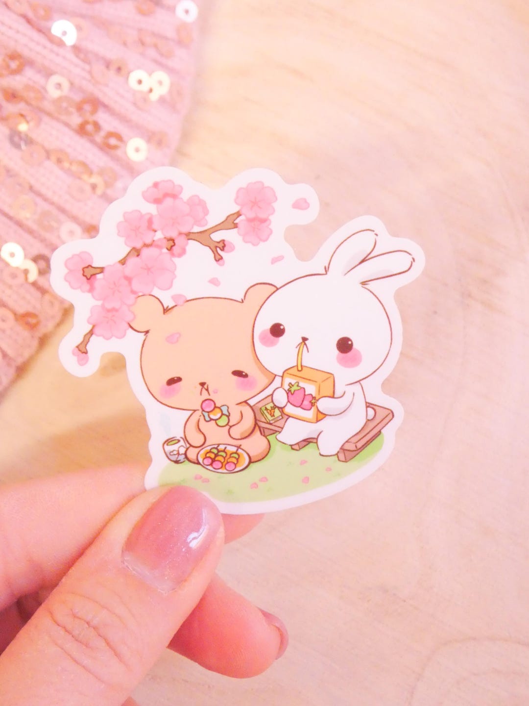 Kawaii Yume and Yuki Hanami Stickers Hanami Sticker Cherry Blossom ...