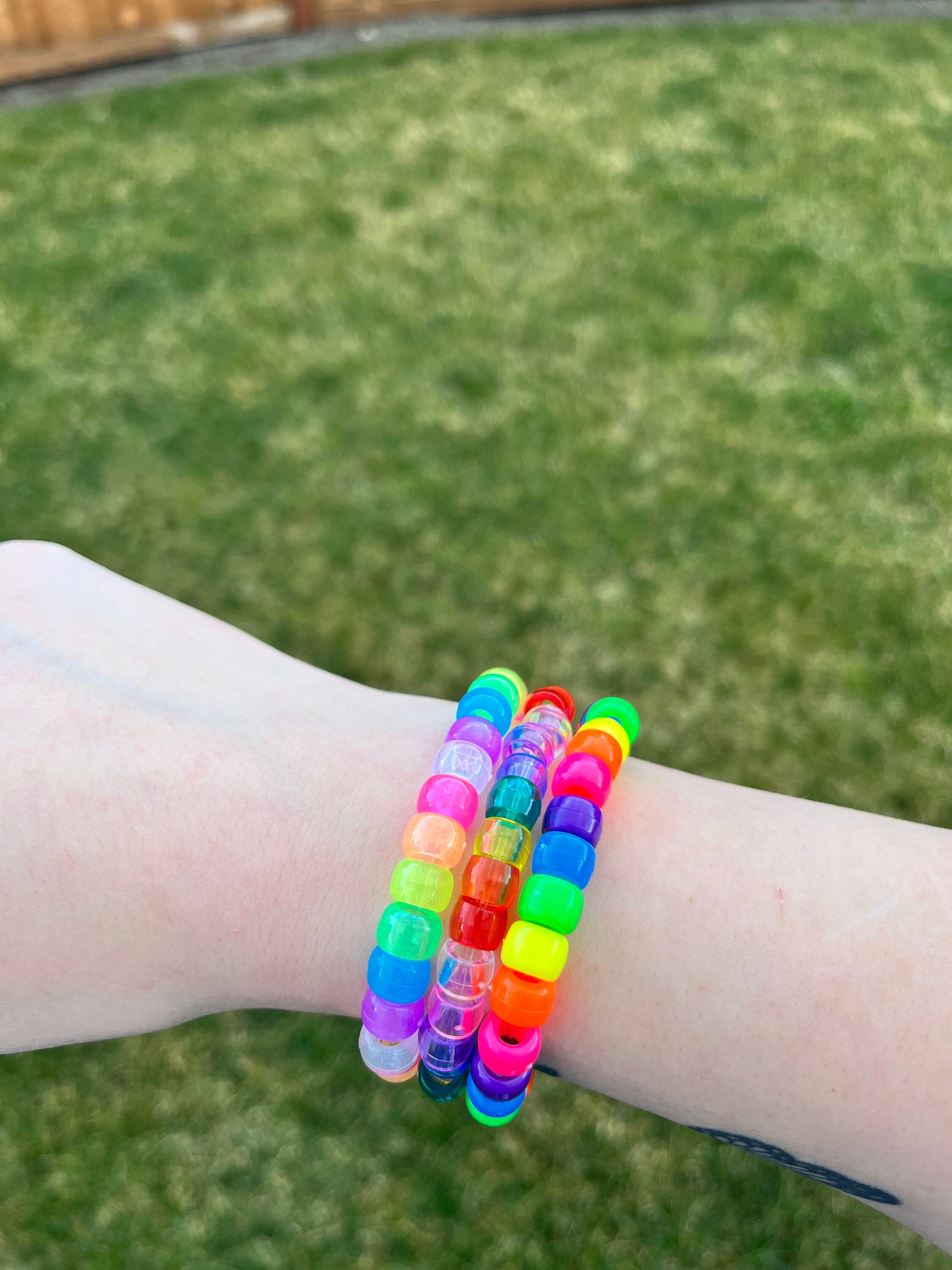 Rainbow Glow in the Dark Kandi Rave Bracelets - Etsy