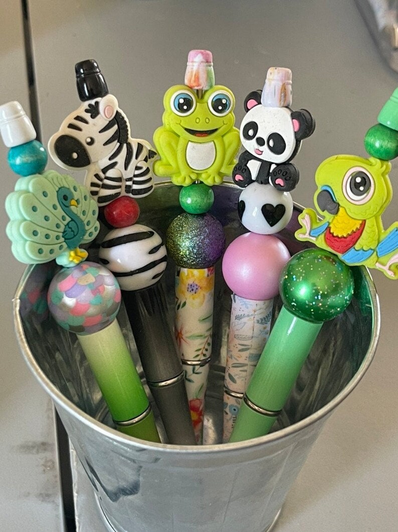 Bubble Beaded Pens Bumble Bee Purple Heart Flower Sunflower Lady Bug - Etsy