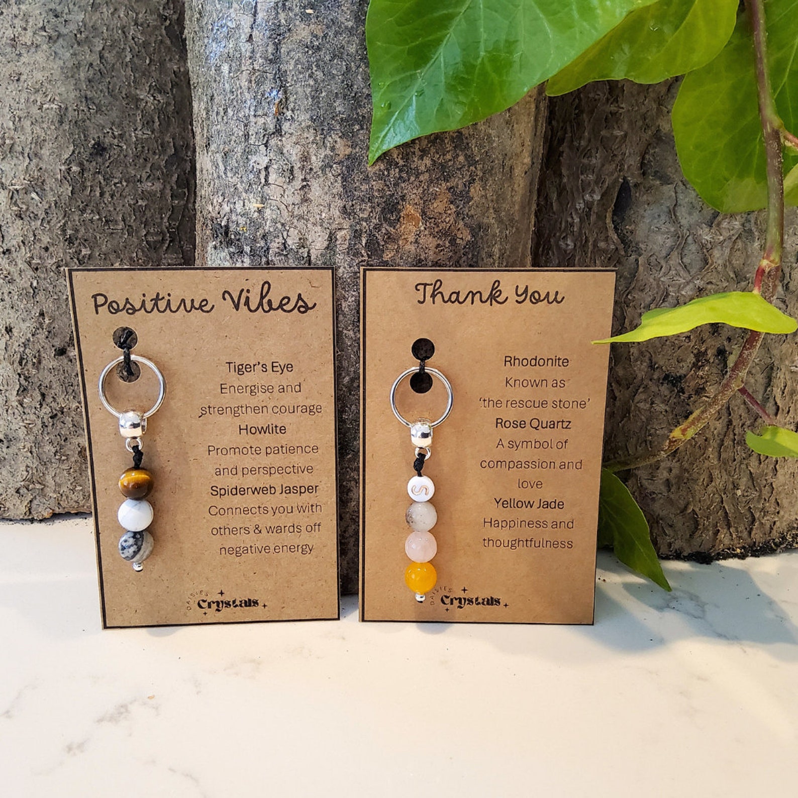 Personalized Crystal Keyring | Healing Gemstone, Initial Charm - Etsy