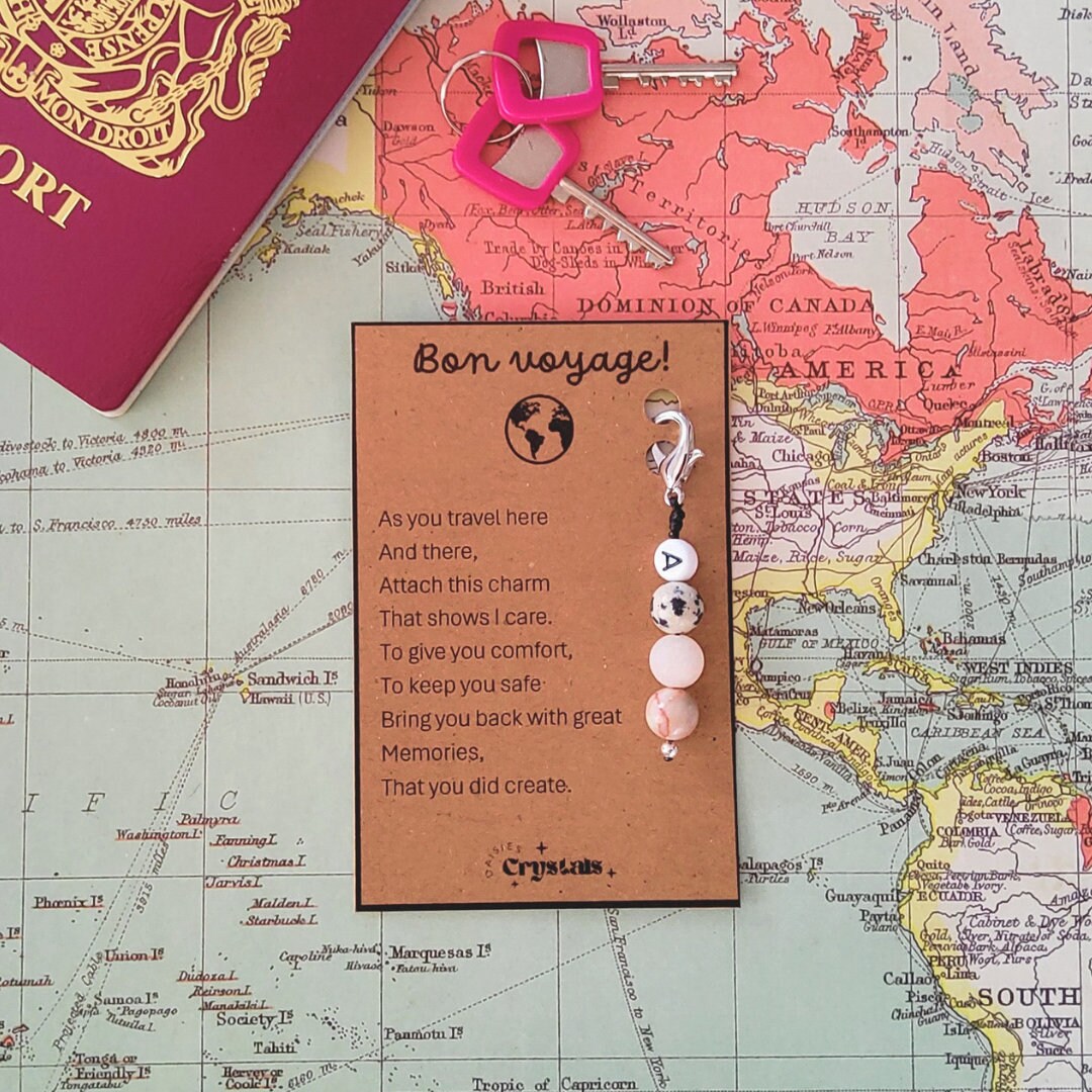 Personalized Crystal Travel Keyring | Safe Travels Charm - Etsy UK