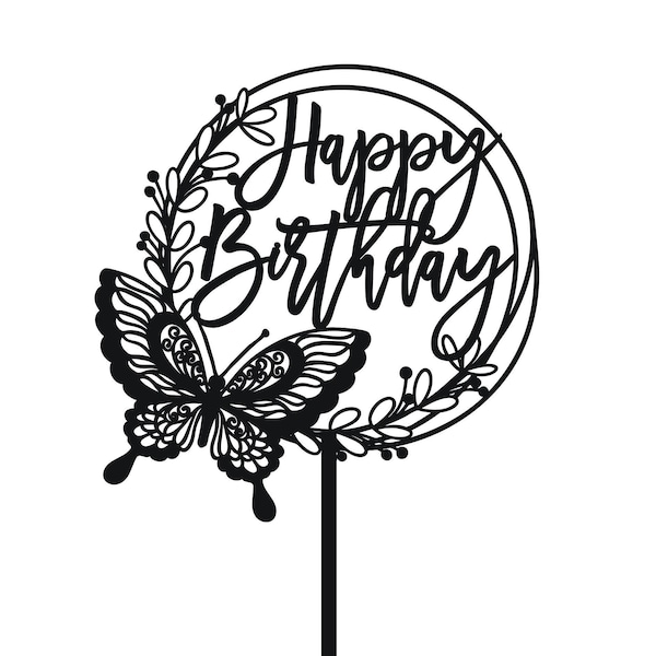 Circle Happy Birthday Svg - Etsy