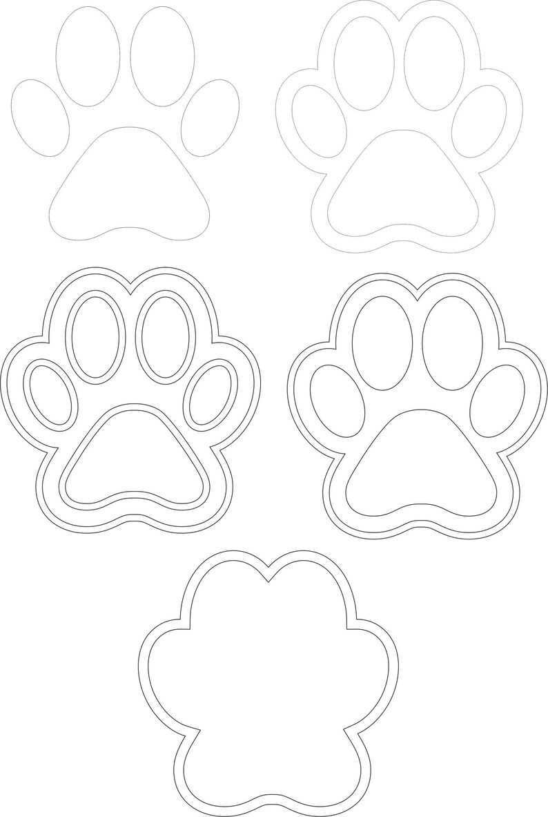 Dog Paw SVG: Silhouette Vector Cut Files (digital Download) - Etsy