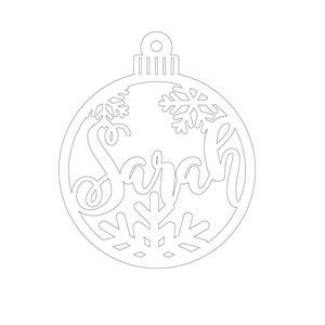 Personalized SVG, Laser Cut, Circut Files Svg Bauble Name Sarah ...
