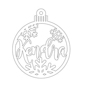 Personalized SVG, Laser Cut, Circut Files Svg Bauble Name Kendra ...