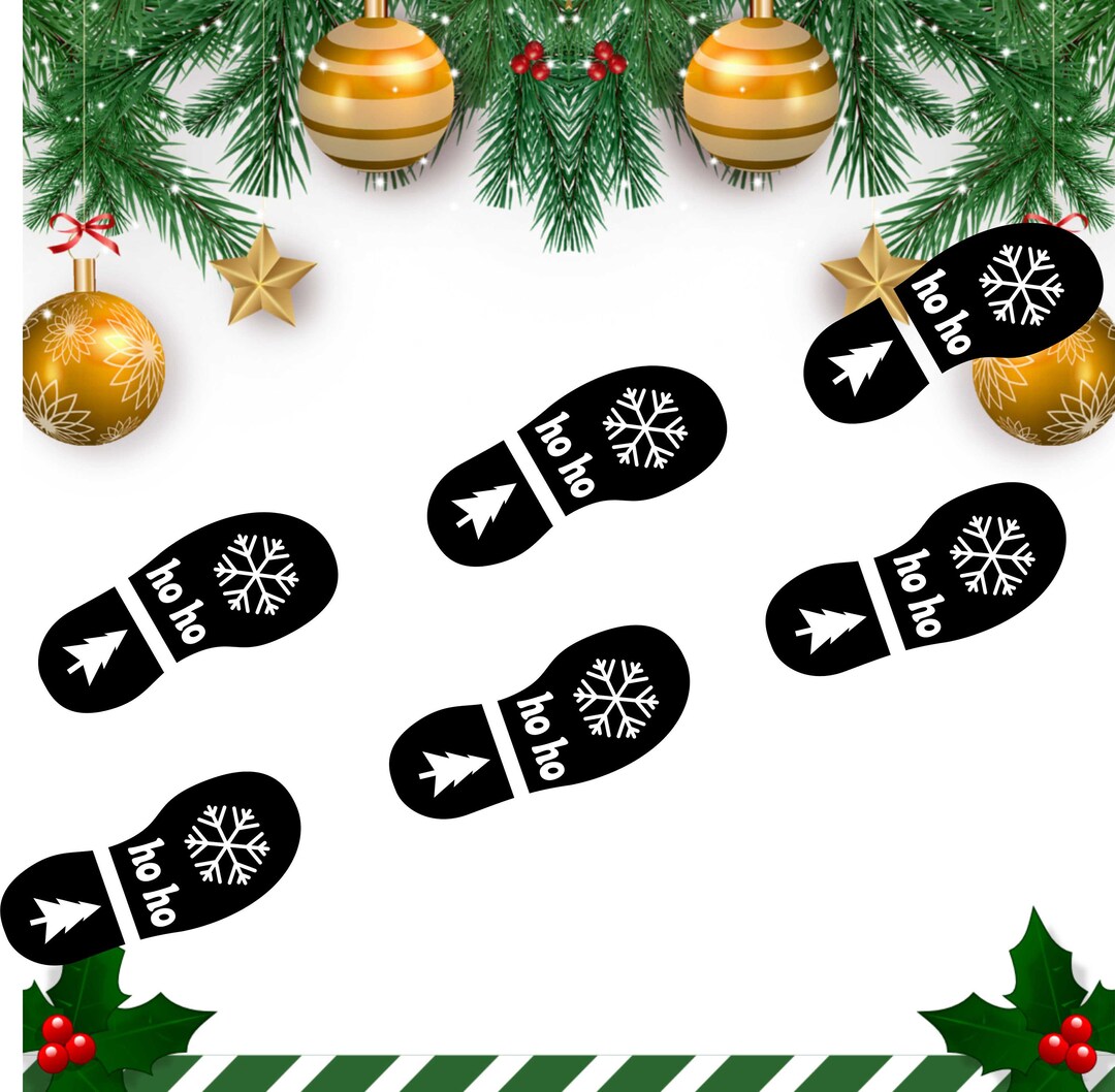 Santa Foot Prints SVG, Christmas Santa Svg File for Cutting. - Etsy