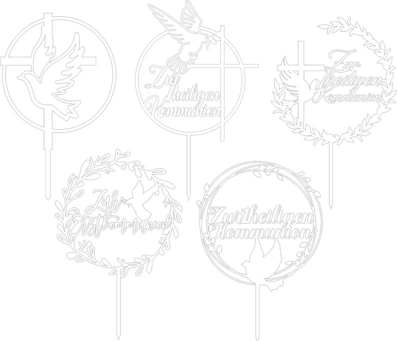 First Holy Communion Dove Cake Topper SVG Bundle: Cross Cut File ...