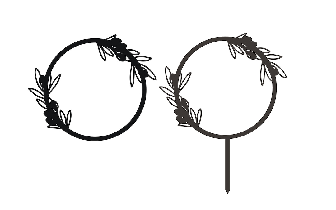 Cake Topper Round Frame SVG, Happy Birthday Frame Topper SVG, Wedding ...